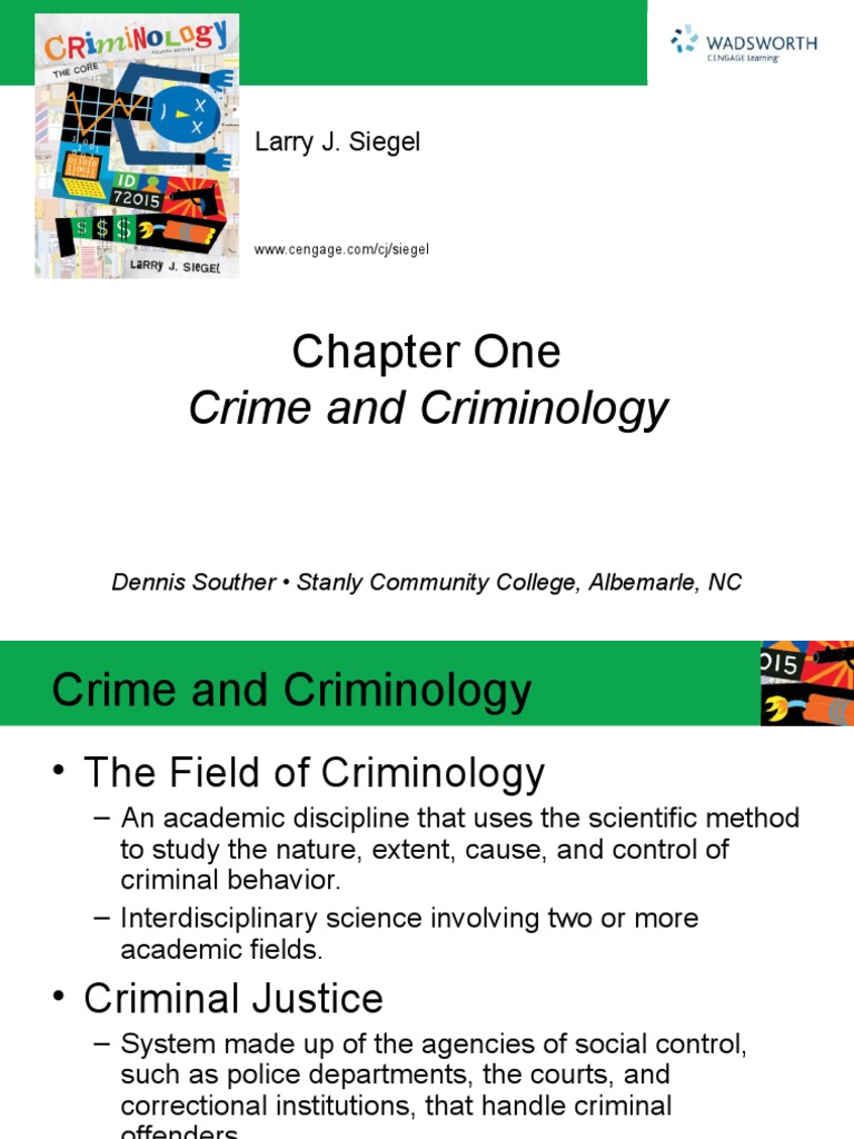 Crime and Criminology: Chapter One | PDF | Criminology | Deviance ...