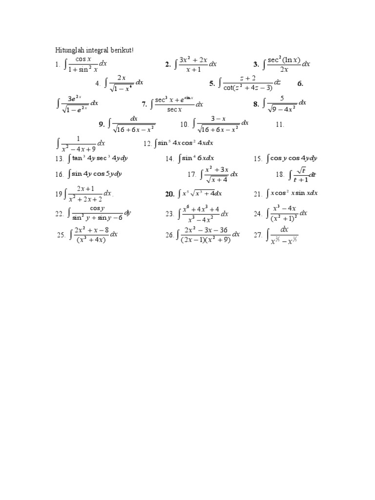 Soal Soal Integral | PDF