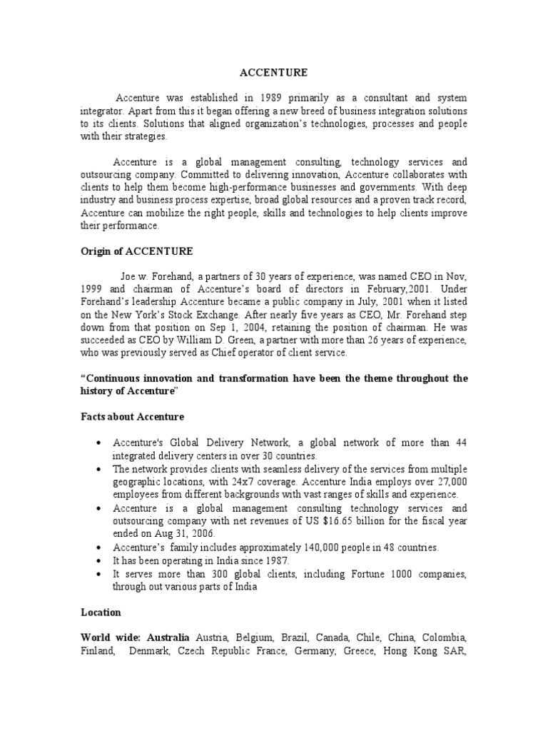 Accenture | PDF | Accenture | Outsourcing