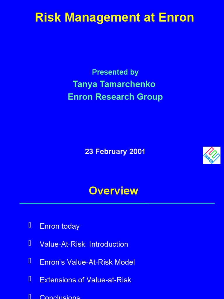 Risk Management at Enron | PDF | Value At Risk | Volatility (Finance)