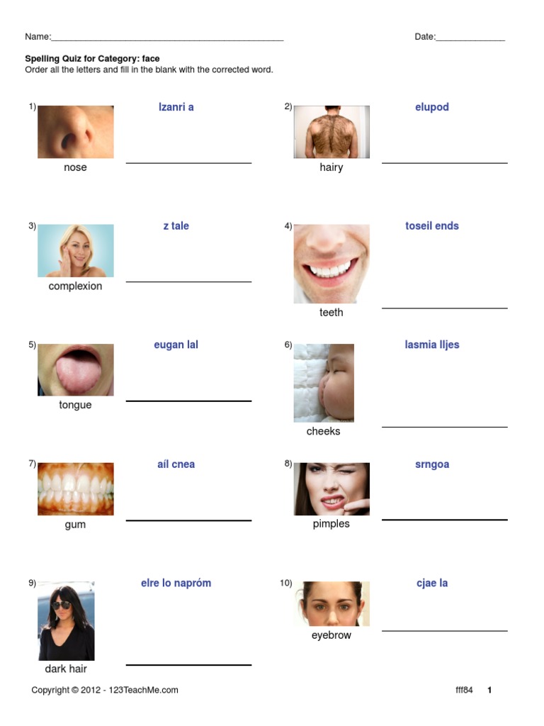 Face Spelling Fix | PDF | Games & Activities