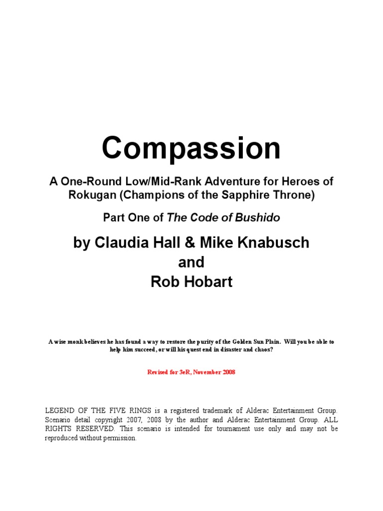 Adventure - ST19-Compassion (Part One of The Code of Bushido) | PDF ...
