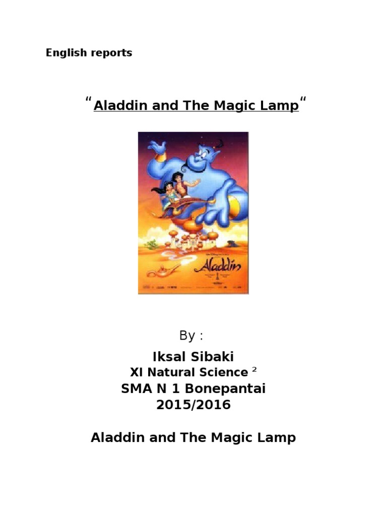 Aladdin and The Magic Lamp: English Reports | PDF | Works Based On ...