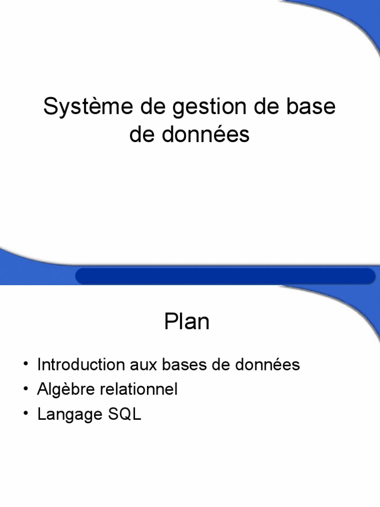 Système de Gestion de Base de Données | PDF | Modèle relationnel | Base de données relationnelle