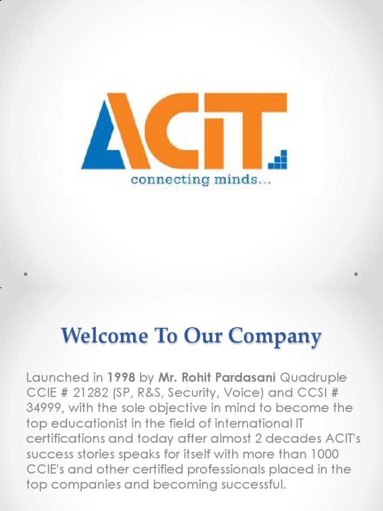 Best IT Training Institute - ACIT Education PVT LTD | PDF | Cisco ...