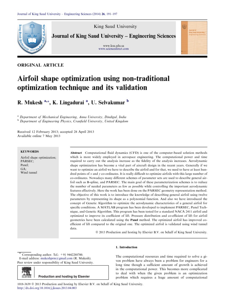 Airfoil Shape Optimization | PDF | Lift (Force) | Airfoil