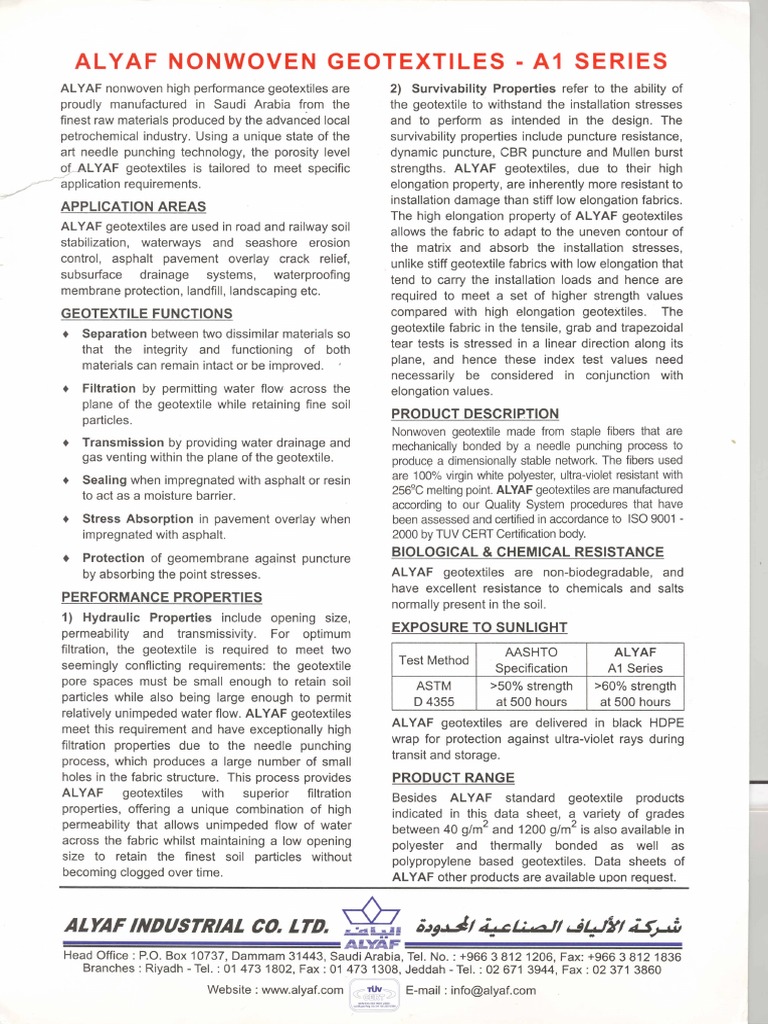 Alyaf Geotextile | PDF