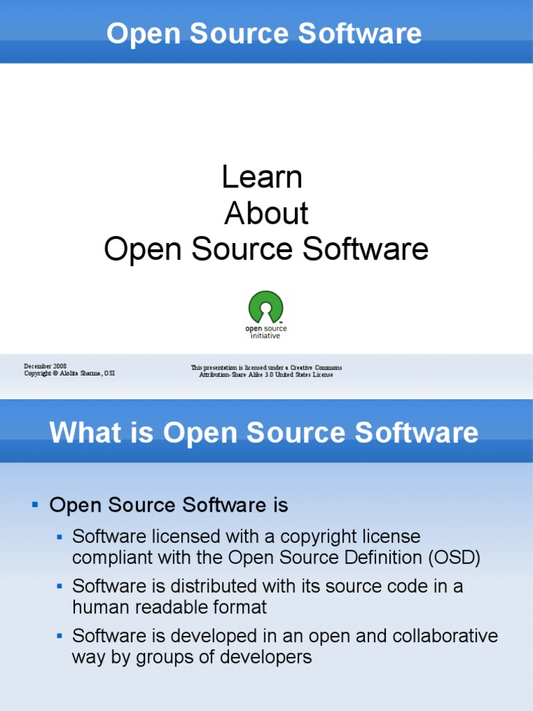 Open Source Presentation | PDF | Free Software | Source Code