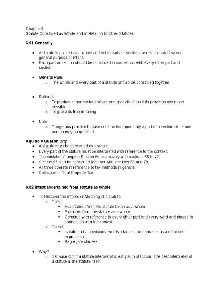 Statcon - Chapter 6 (Updated) | PDF | Statutory Interpretation ...