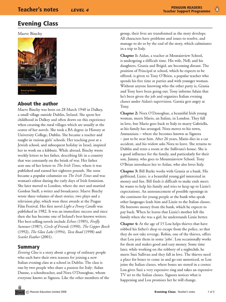 Evening Class Teacher S Notes | PDF