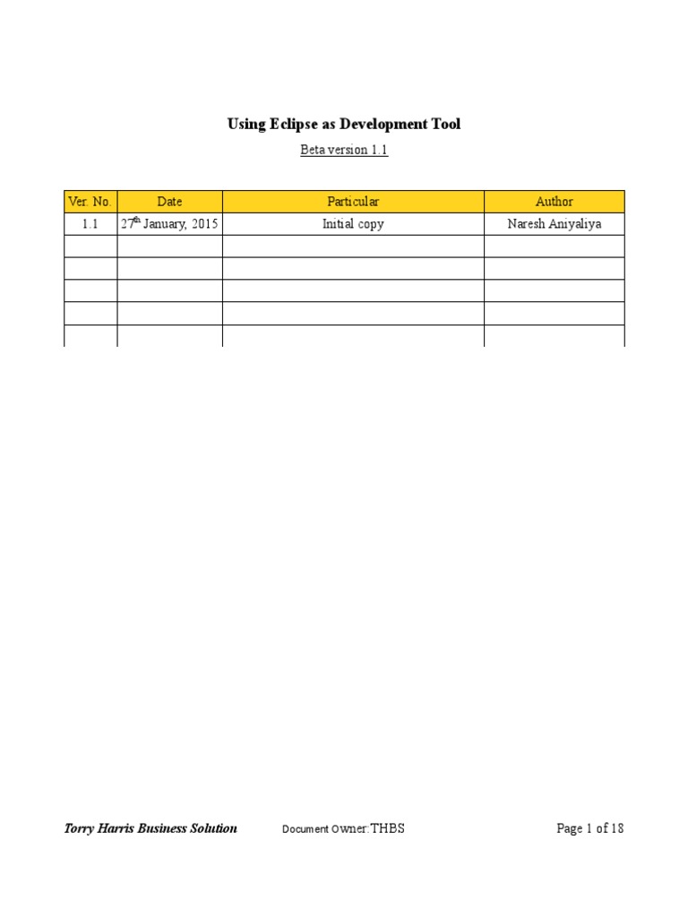 Using Eclipse As Development Tool | PDF | Eclipse (Software) | Version ...