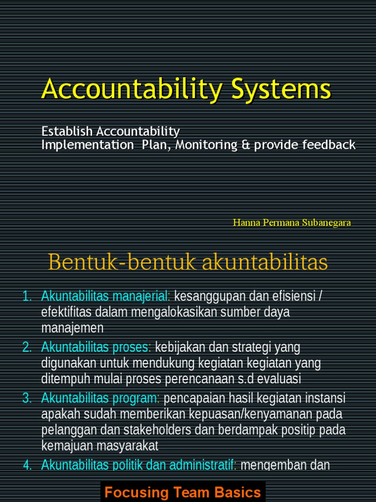 Accountability System | PDF