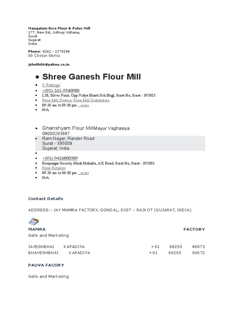 Shree Ganesh Flour Mill | PDF