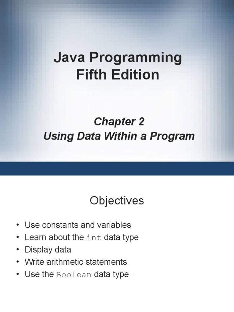 PPT ch02 | PDF | Data Type | Boolean Data Type