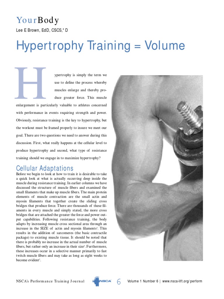 Hypertrophy Training Volume: Cellular Adaptations | Download Free PDF ...