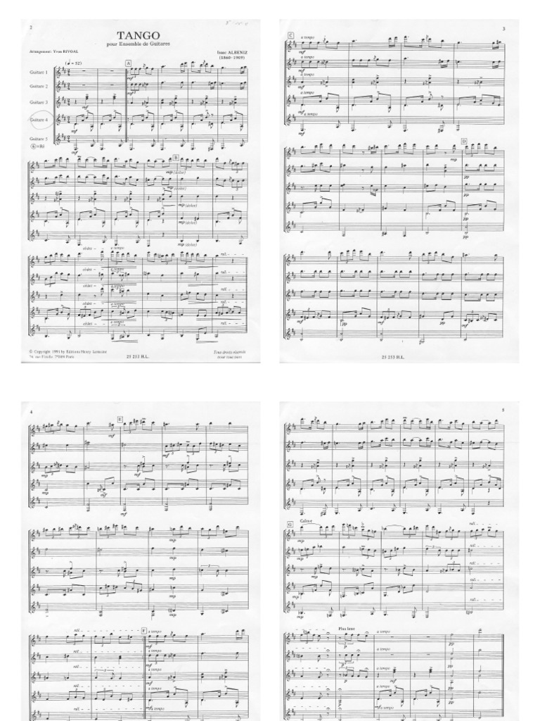 Albeniz TANGO 4guit Partitura | PDF