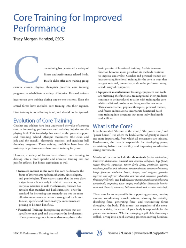 Core Training For Improved Performance | PDF | Balance (Ability ...