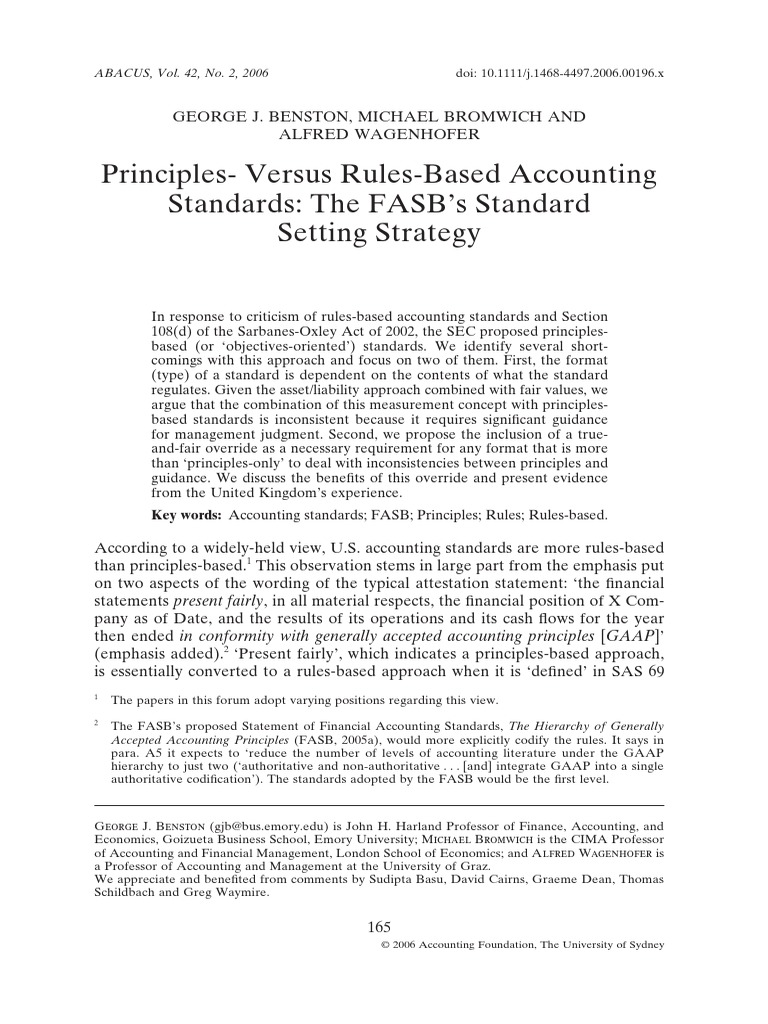 Principles-Versus Rules-Based Accounting Standards: The FASB's Standard ...