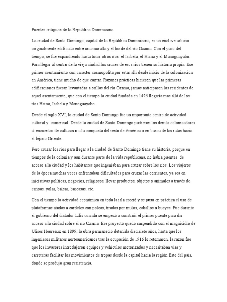 Puentes Antiguos de La Republica Dominicana | PDF | República ...