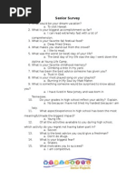 Senior Night Questionnaire | PDF