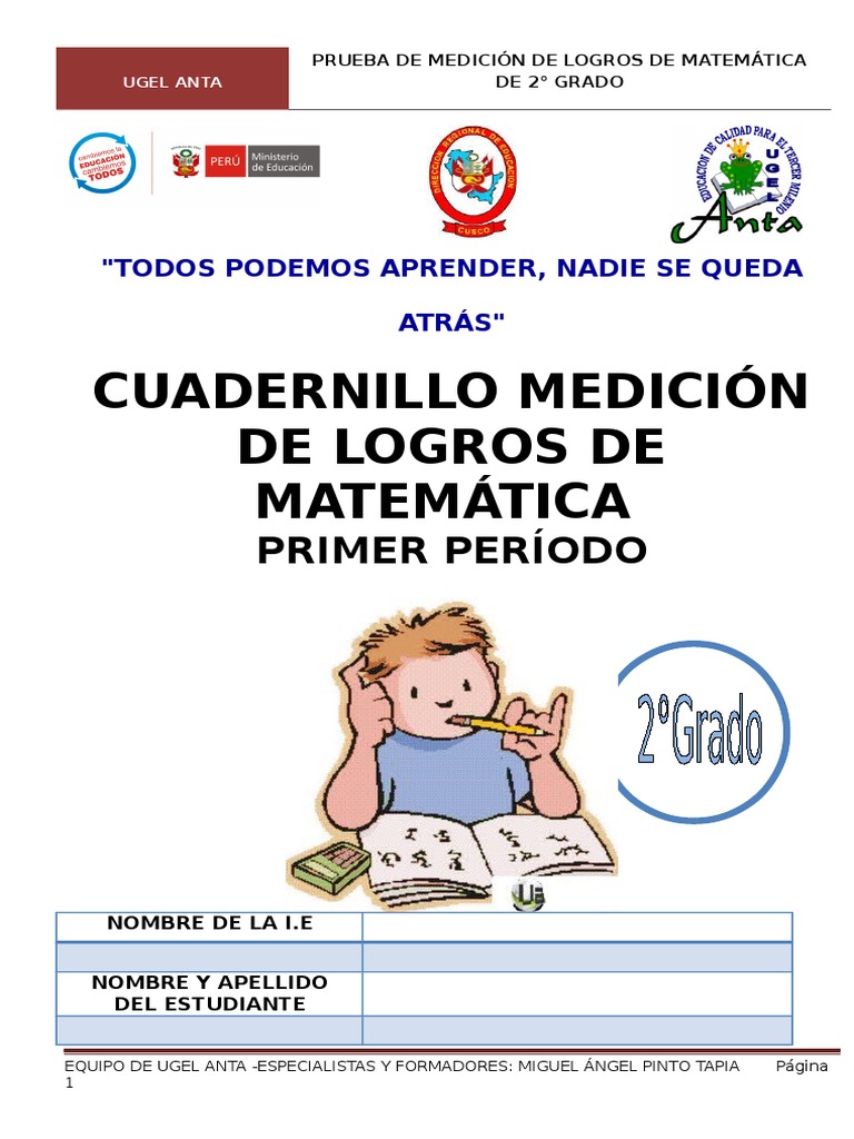 Cuadernillo Matematica Segundo Grado Primer Período Final2 | PDF | Ocio