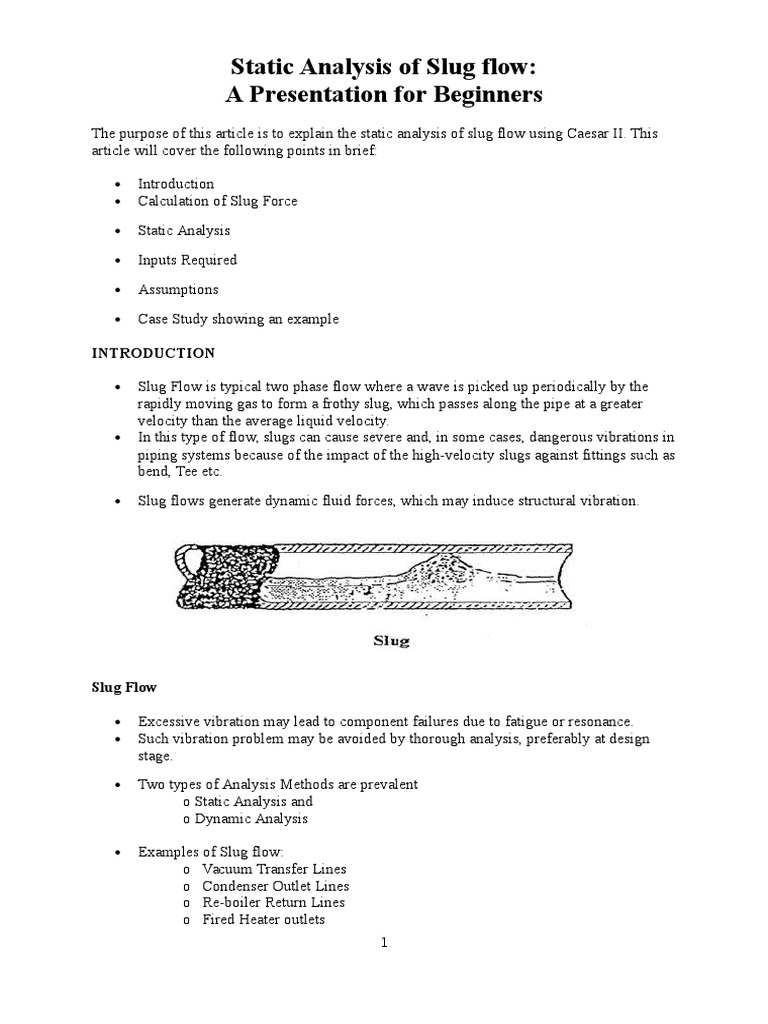 Static Analysis of Slug Flow | Download Free PDF | Force | Stress ...