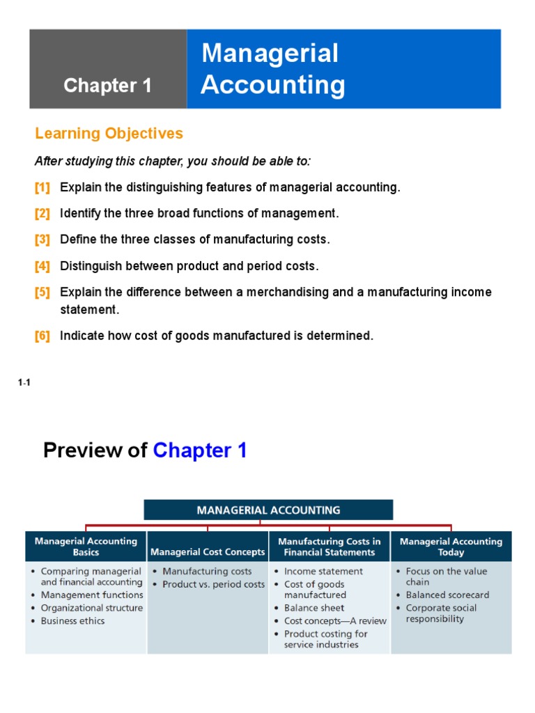 Managerial Accounting Chapter 1 Slides | PDF | Management Accounting ...