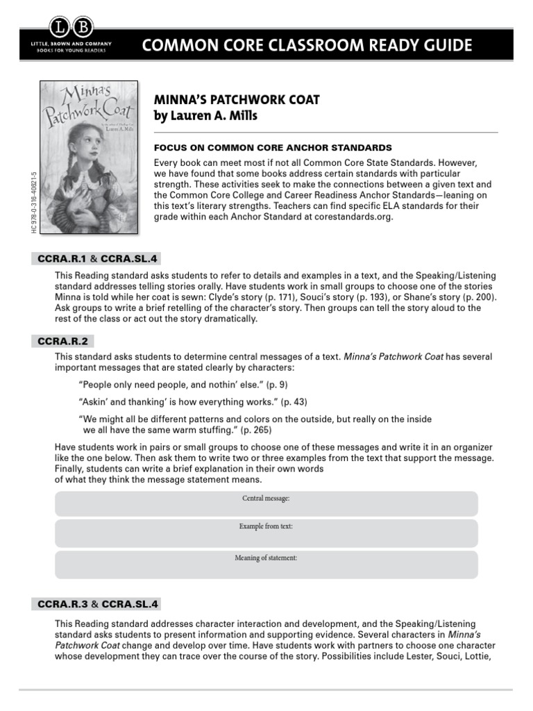Minna's Patchwork Coat Common Core Guide | PDF | Idiom | Common Core State Standards Initiative