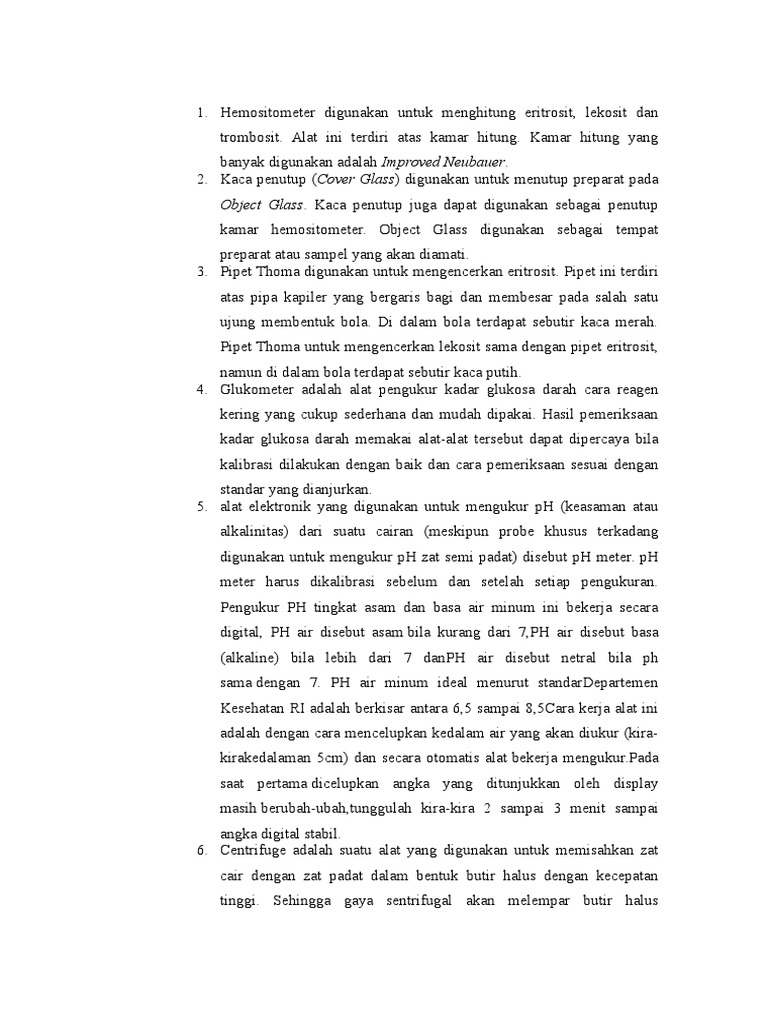 Hemositometer Digunakan Untuk Menghitung Eritrosit | PDF | Griya ...