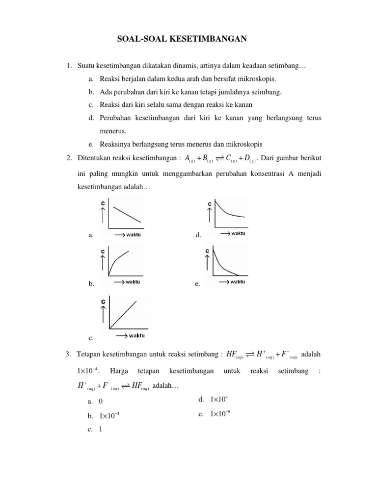 Soal-Soal Kesetimbangan Kimia | PDF