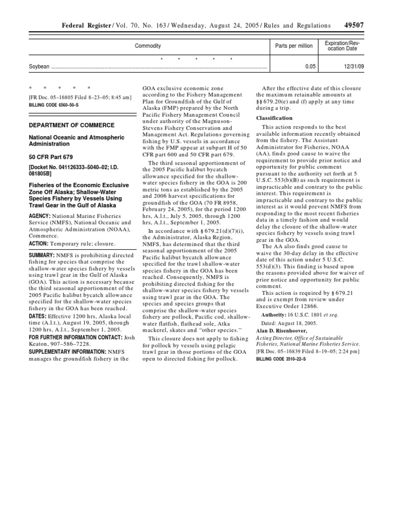 Rule: Fishery Conservation and Management: Alaska Fisheries of ...