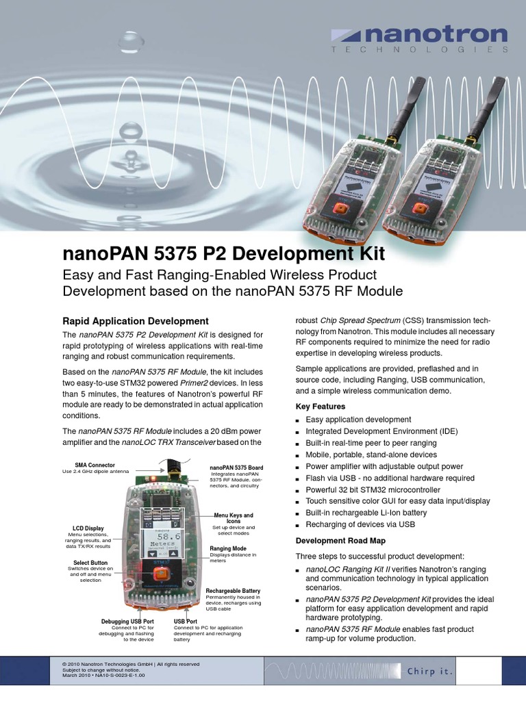 nPAN5375 P2 Development Kit FS V100 FOL 2010-03-04 | PDF | Usb | Wireless