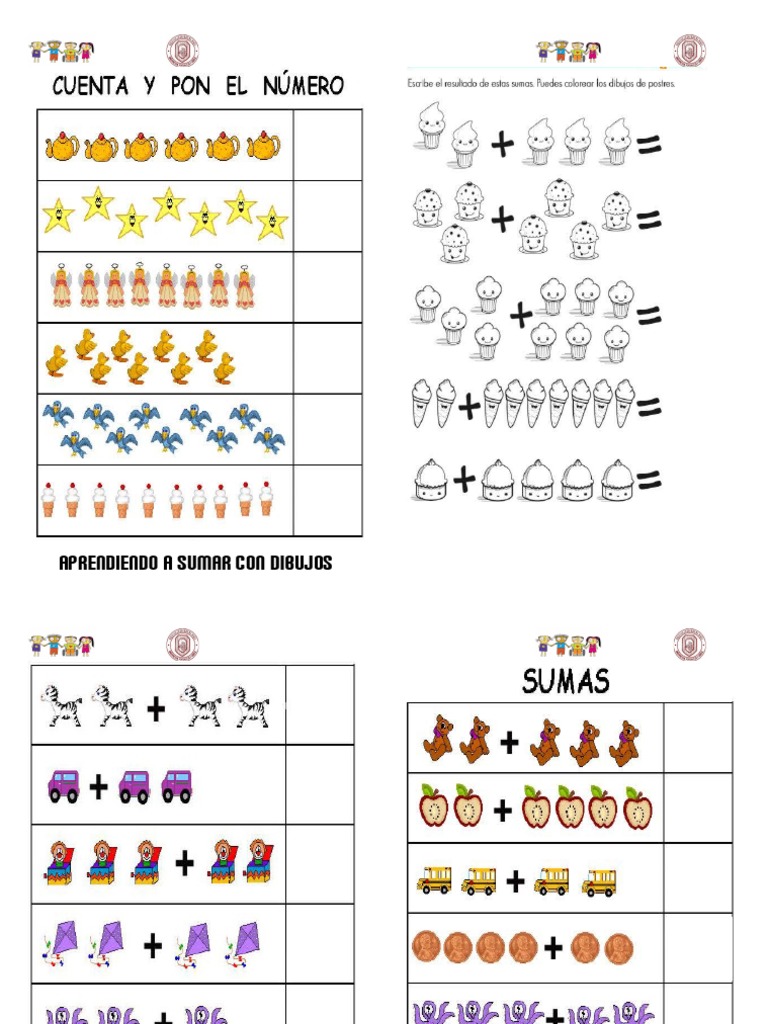 Aprendiendo A Sumar Con Dibujos | PDF