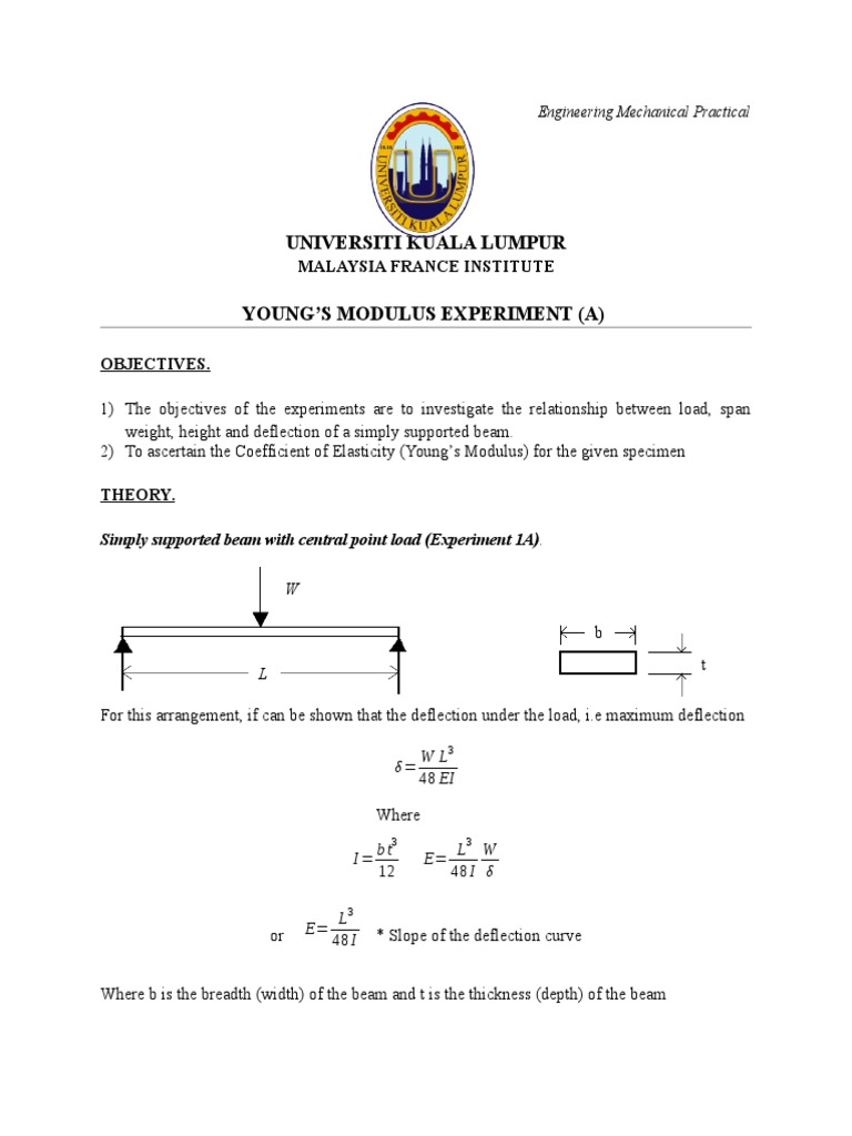 Young Modulus Exp | Download Free PDF | Beam (Structure) | Elasticity ...