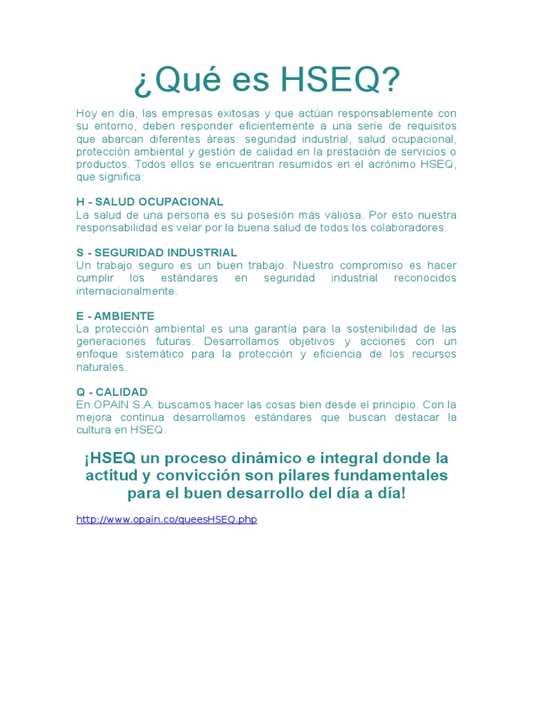 Que Es HSEQ | PDF