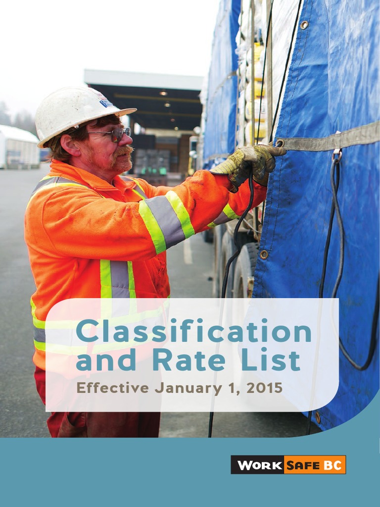 0 RateList2015 WorkSafe BC.pdf | Employment | Insurance