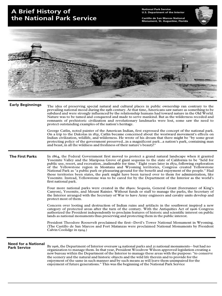 History of the National Park Service | PDF | National Park Service ...