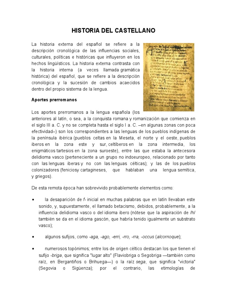 Historia Del Castellano | Descargar gratis PDF | Lengua española | Idiomas
