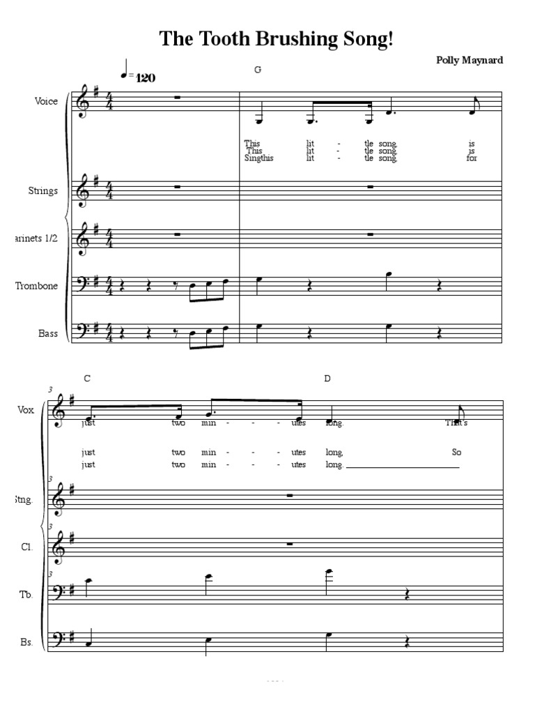 The Tooth Brushing Song | PDF | Entertainment (General)