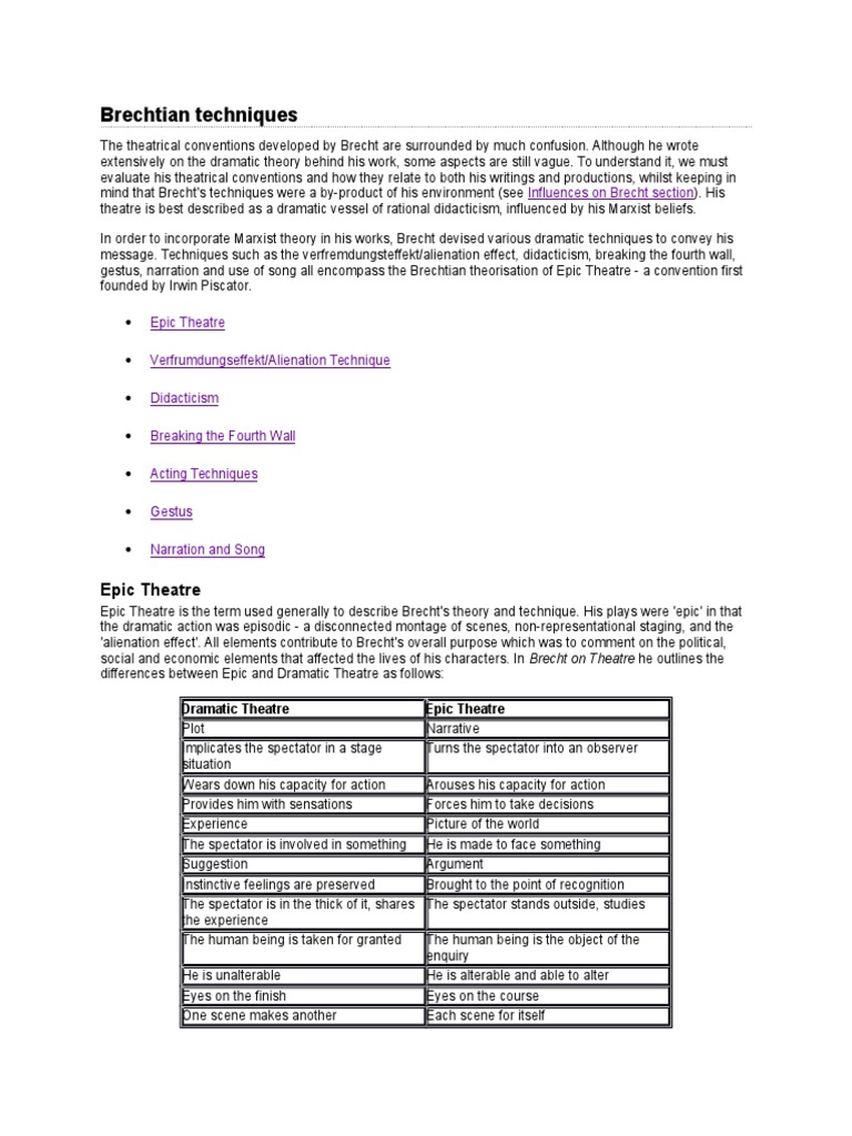 Brechtian Techniques | PDF | Theatre | Science