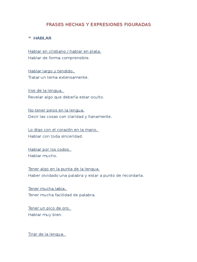 Frases Hechas en Español | PDF | Idiomas
