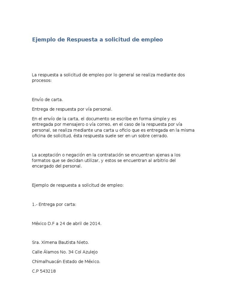 Contestacion Modelo De Carta De Respuesta Negativa A - vrogue.co Contestacion Modelo De Carta De Respuesta Negativa A - vrogue.co