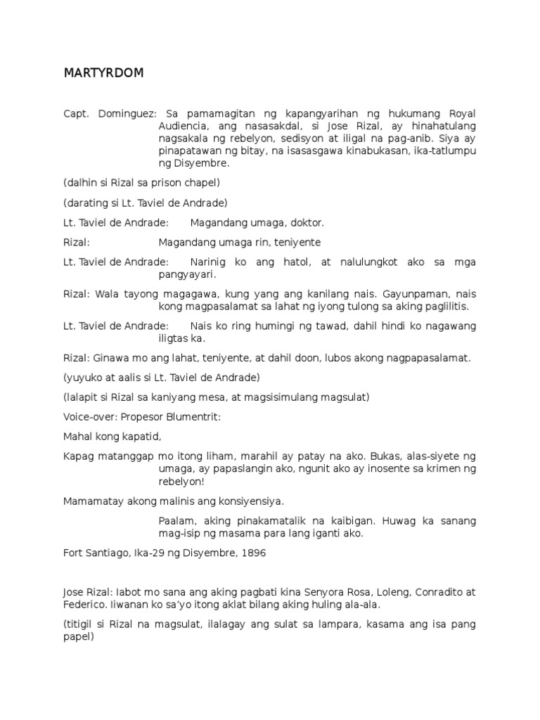 Rizal's Last Day | PDF