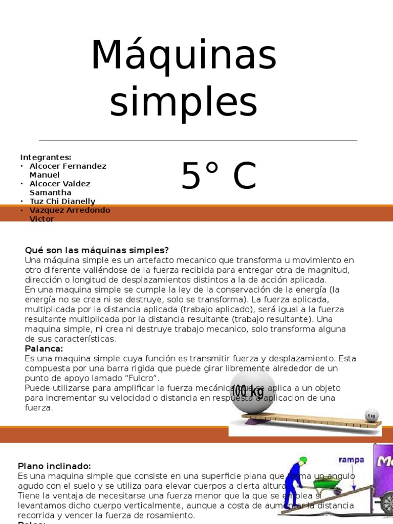 Maquinas Simples | PDF | Palanca | Tornillo