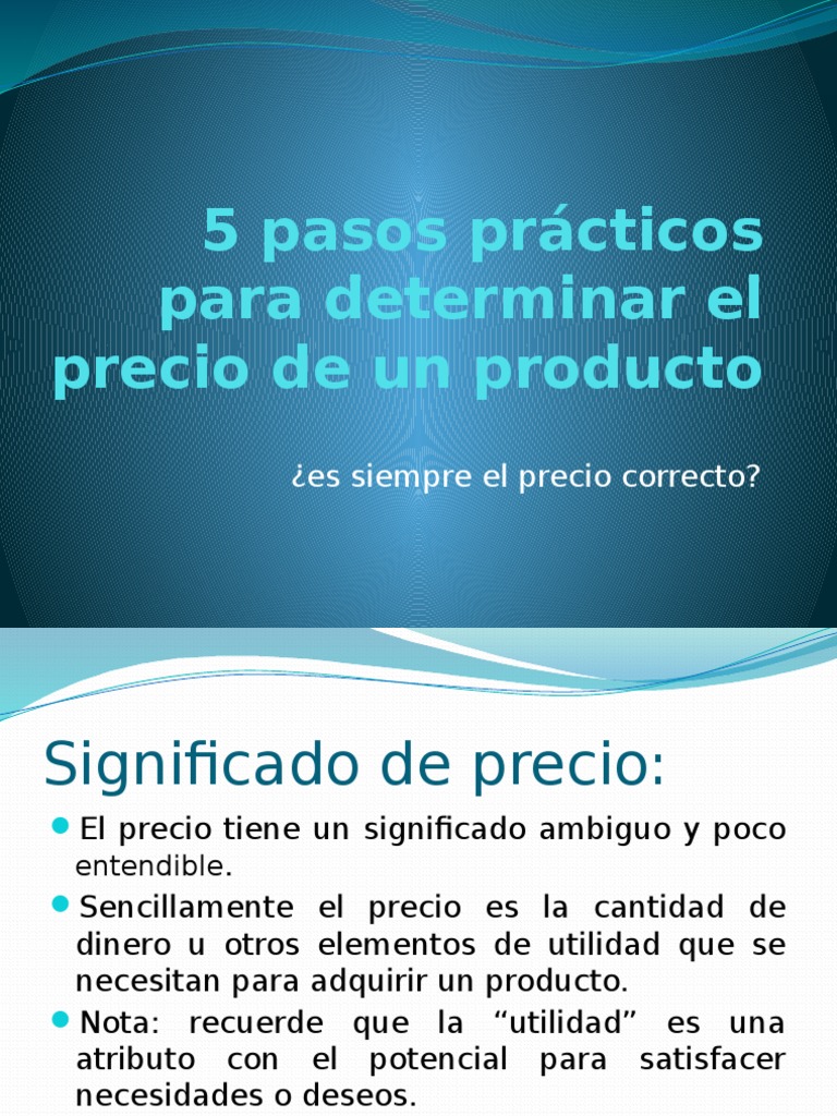 Pasos Prácticos para Determinar El Precio de | PDF | Precios | Producto ...