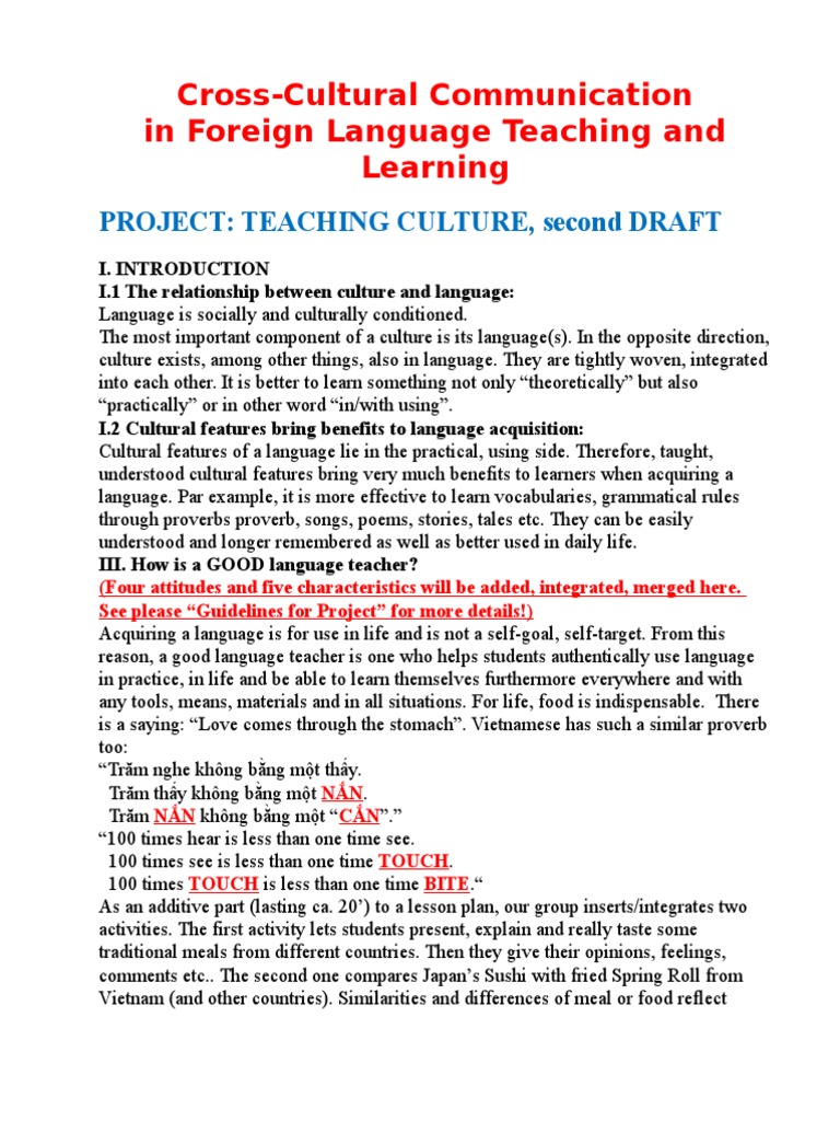 Cross-Cultural Language Teaching Methods | PDF | Sushi | Language Education