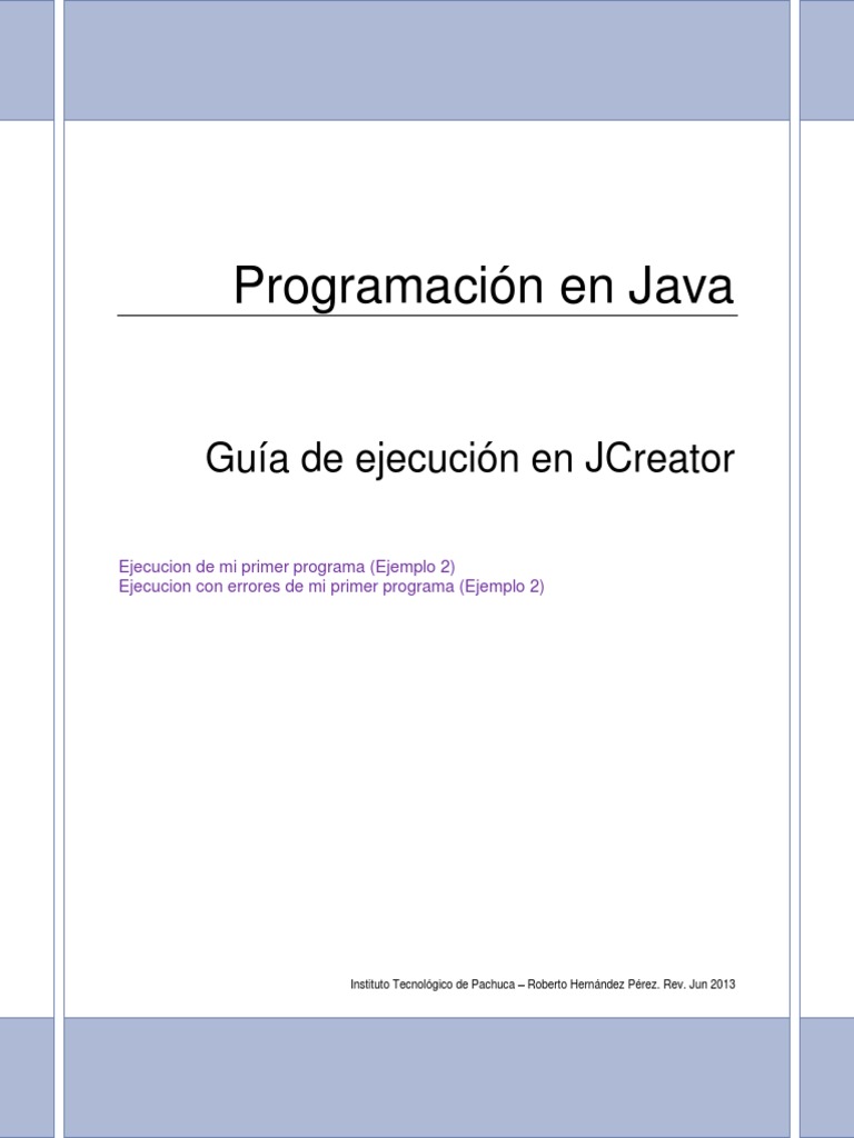 Guía para ejecutar Java en JCreator | PDF | Lenguaje de programación | Compilador