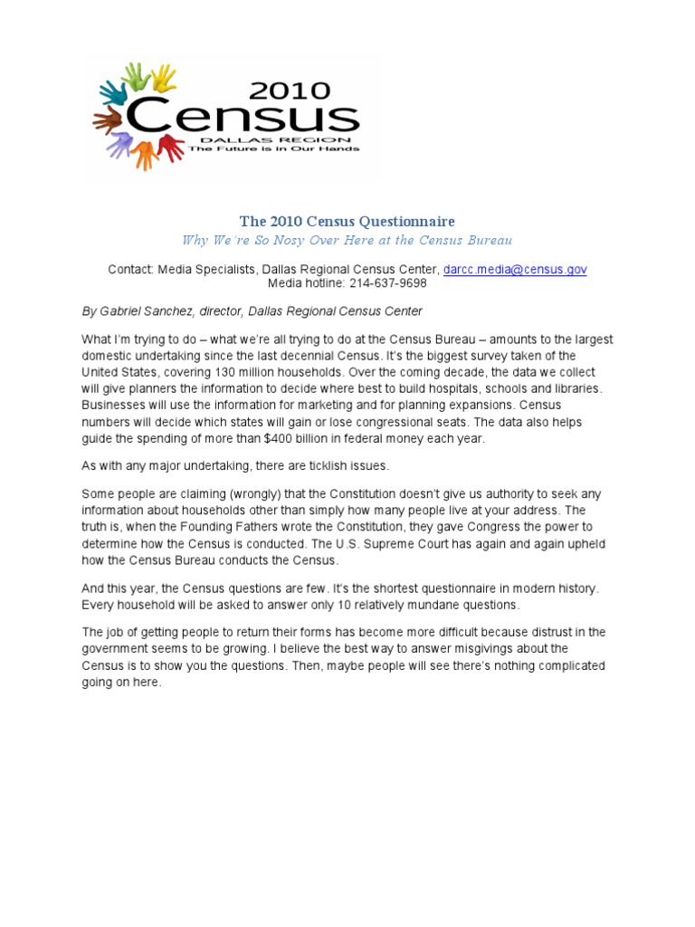 Census Questionnaire | PDF | Race And Ethnicity In The United States ...