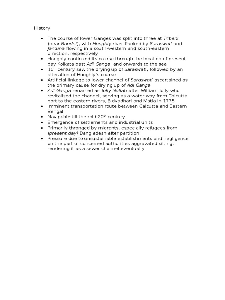 History of Tolly Nullah | PDF