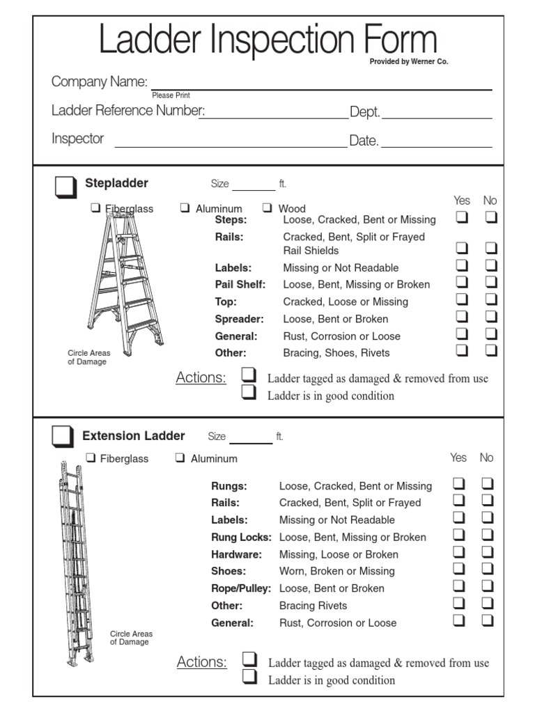 Ladder Inspection Form | PDF
